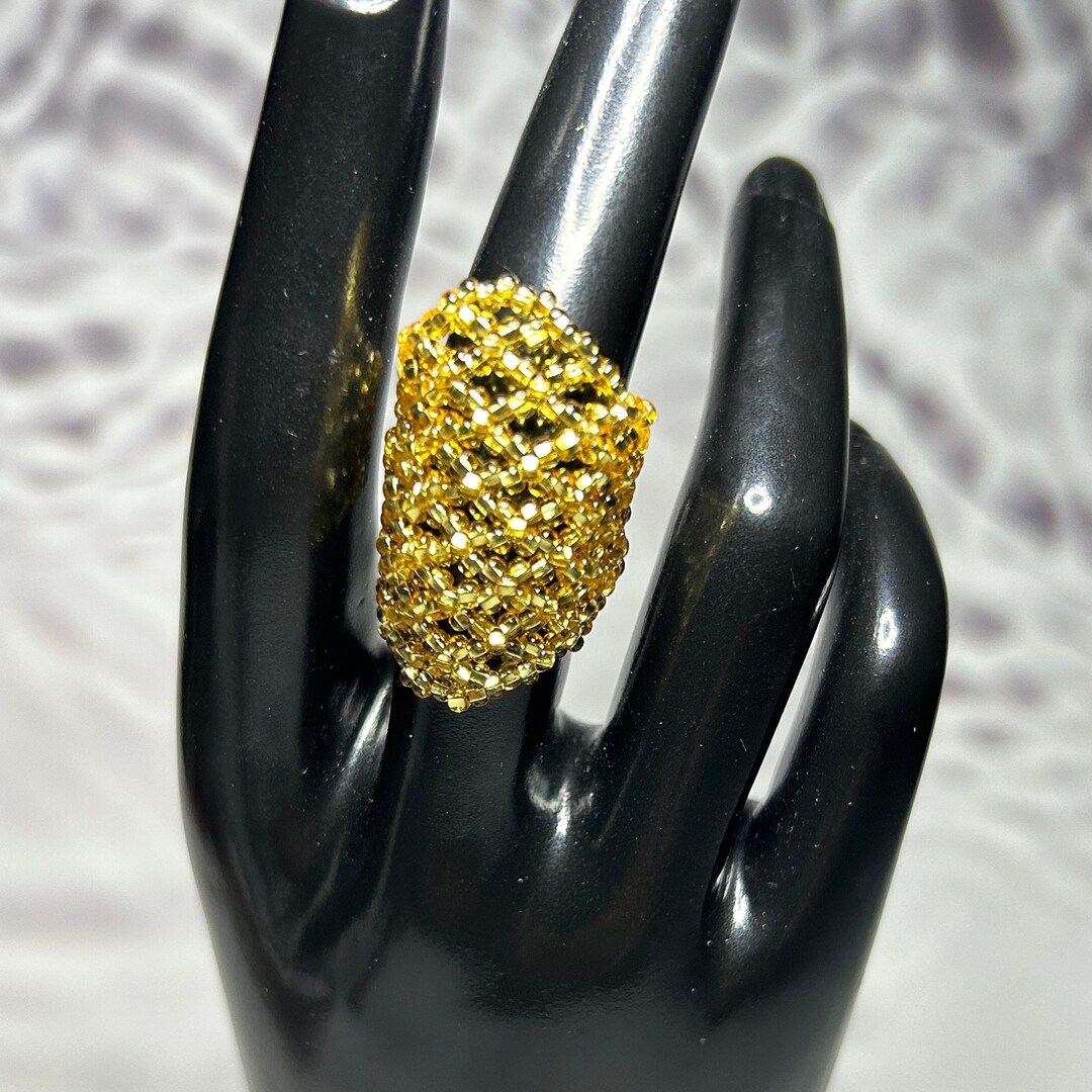 Chaquira Rhombus Rings, Huichol Jewelry, Mexican Jewelry, Beaded ...