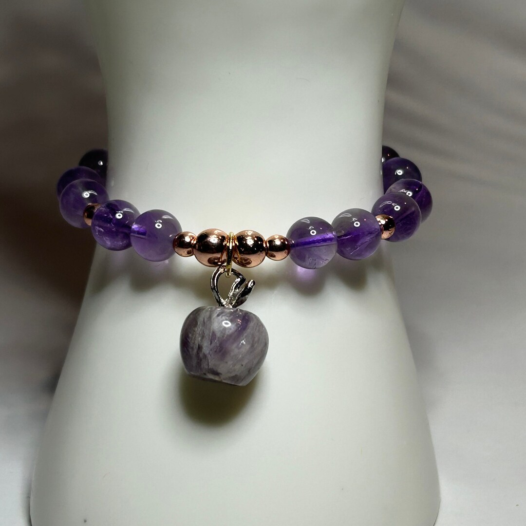 Apple Bracelets, Gemstone Jewelry, Handmade Jewelry, Amethyst Bracelet ...