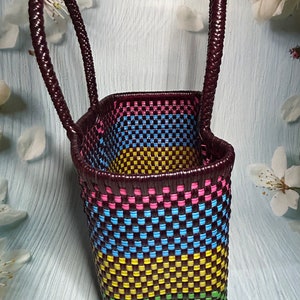Colorful Recycled Plastic Artisan Bag, Handcrafted Bag, Reusable Bag ...