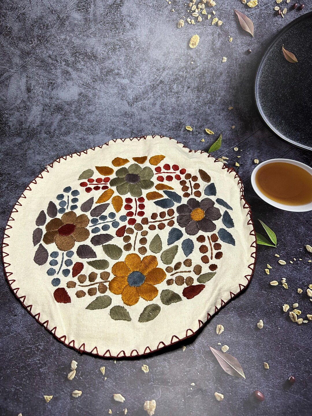 Colorful Artisan Tortilla Warmer With Floral Design, Handmade in ...