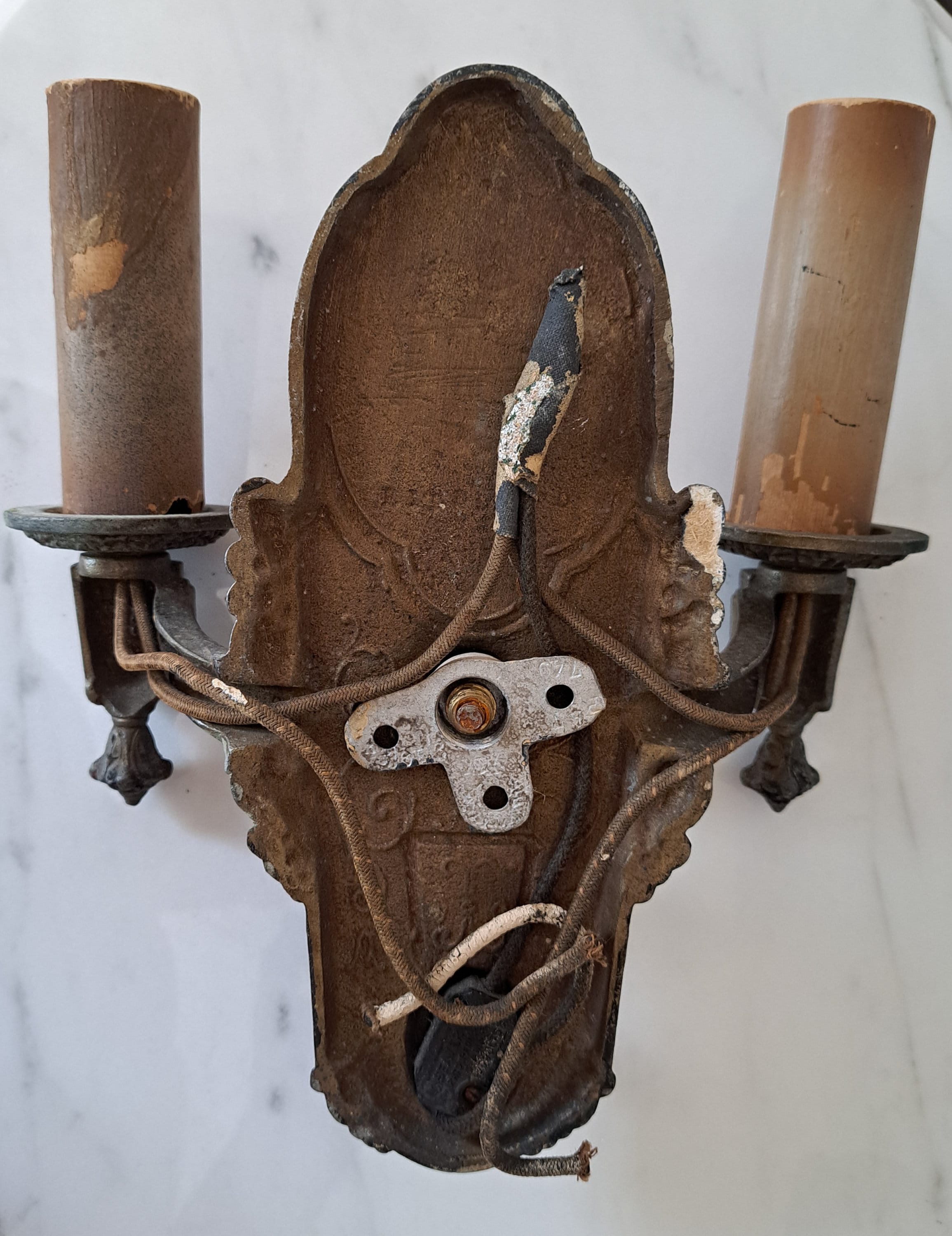 Cottage Style Turn of the Century Wall Sconce Double Light Fixture Rose ...