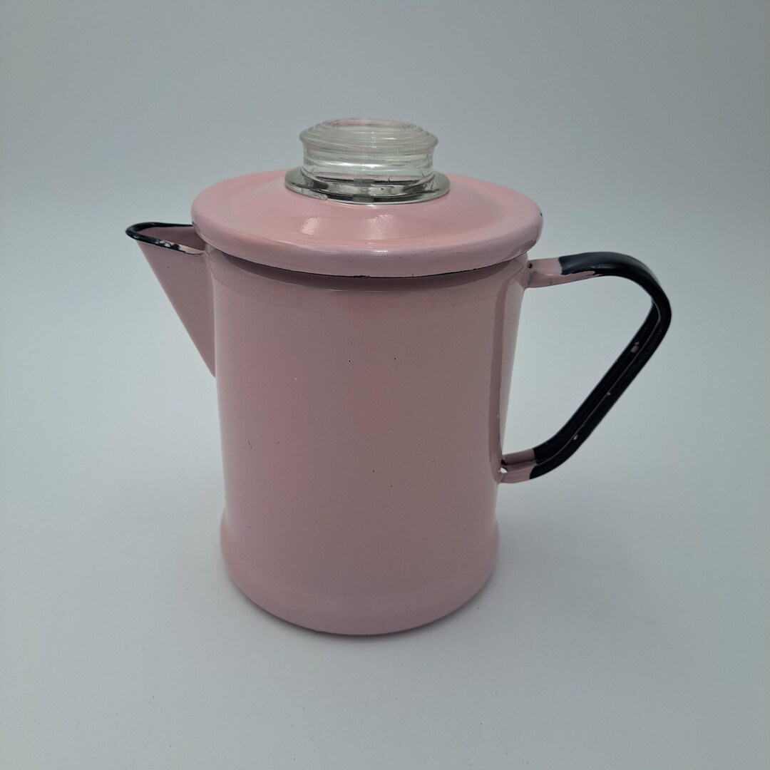 Adorable Vintage Pink Enamel Coffee Pot - Etsy