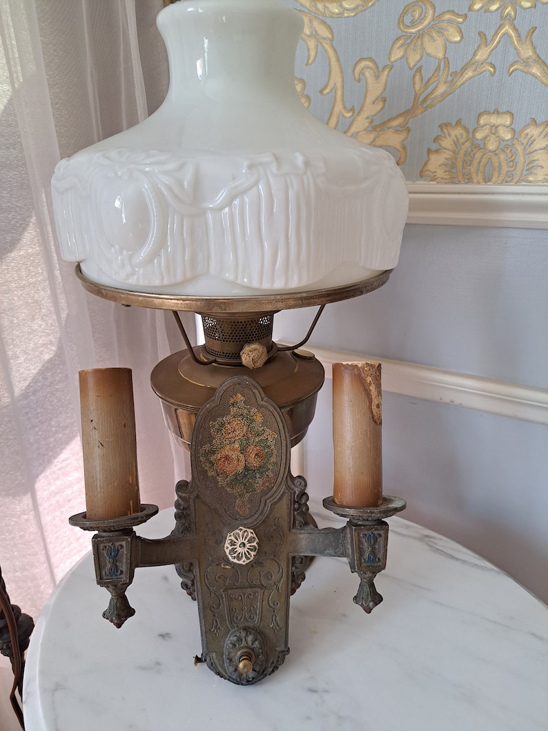 Cottage Style Turn of the Century Wall Sconce Double Light Fixture Rose ...