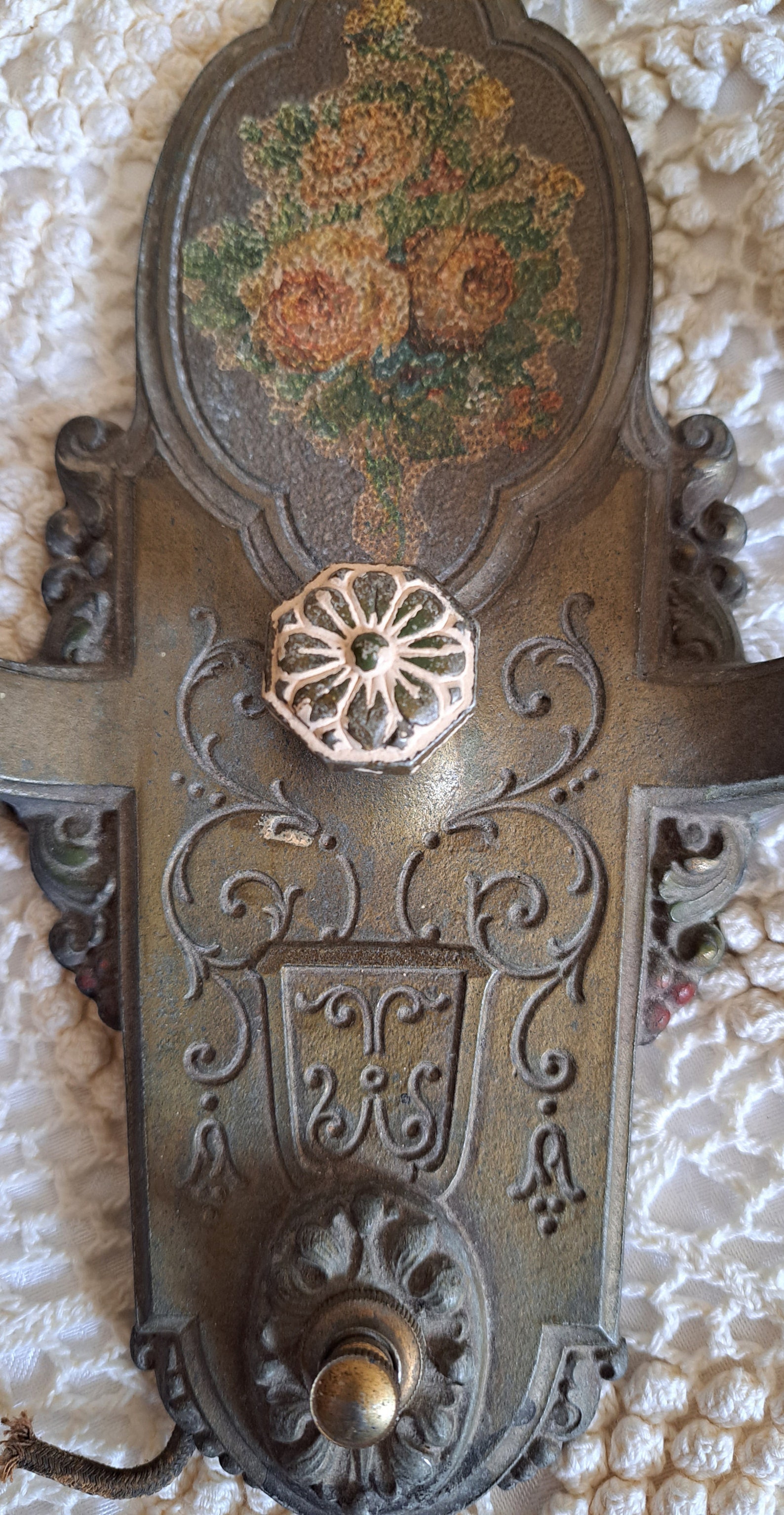 Cottage Style Turn of the Century Wall Sconce Double Light Fixture Rose ...