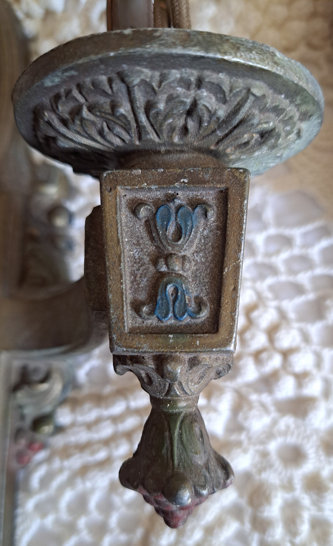 Cottage Style Turn of the Century Wall Sconce Double Light Fixture Rose ...