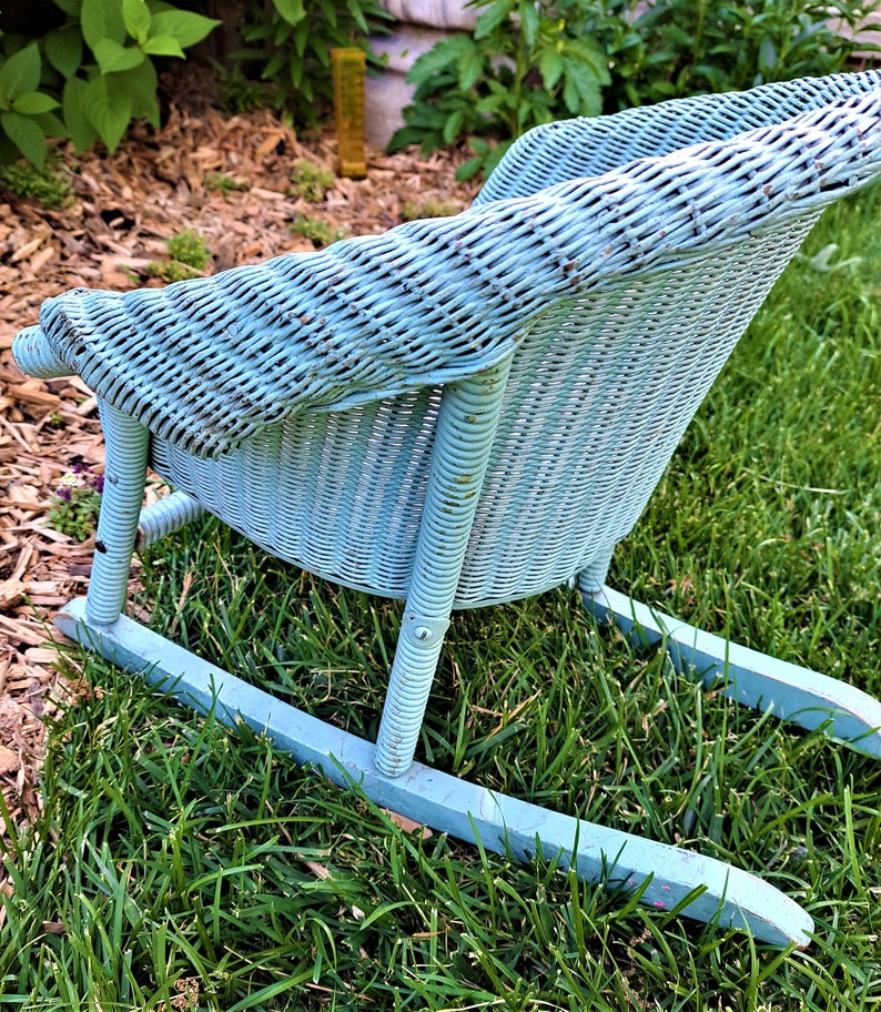 Antique Wicker Doll Rocking Chair Shabby Chic Robin's - Etsy
