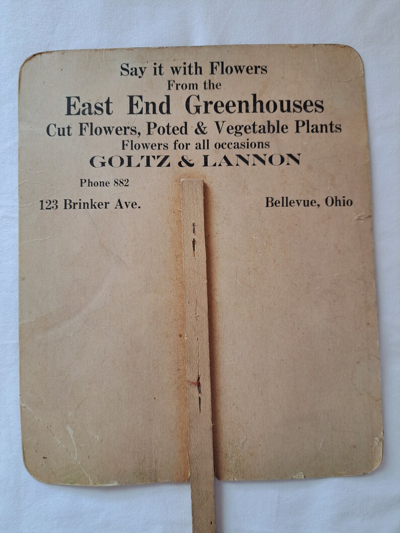 Vintage Paper Advertising Fan Beautiful Girl in Green Dress - Etsy