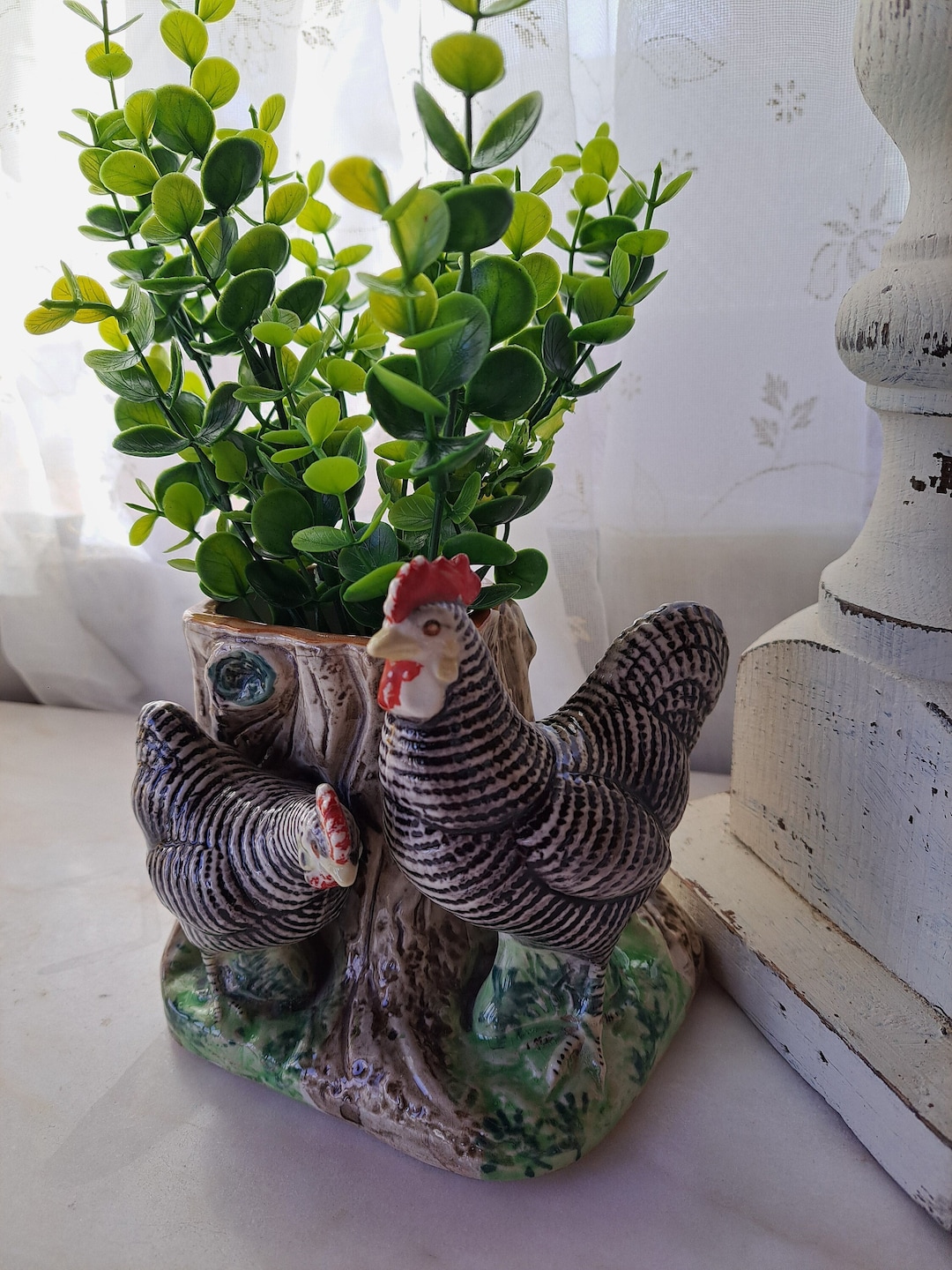 Vintage Ceramic Chicken/rooster Planter - Etsy
