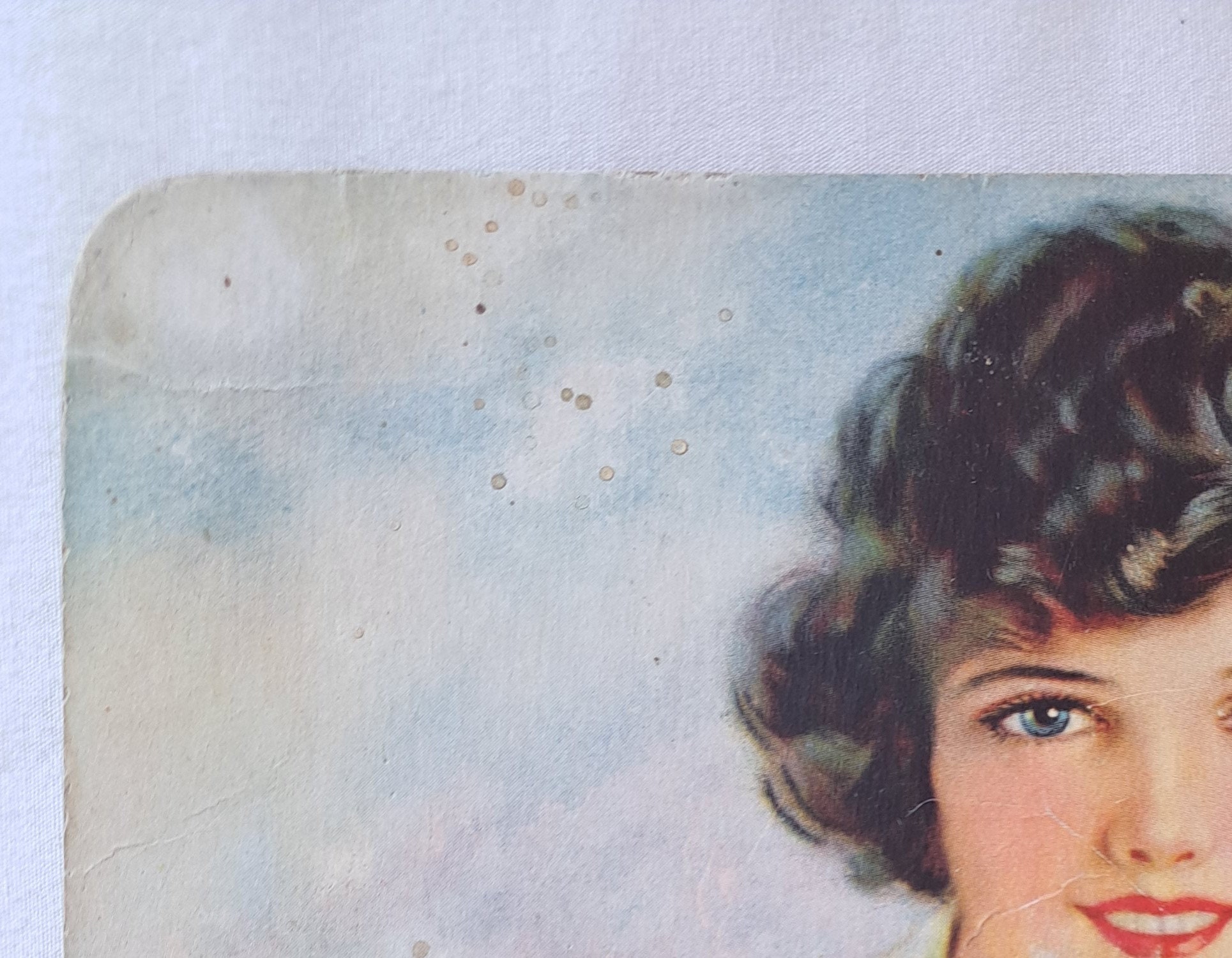 Vintage Paper Advertising Fan Beautiful Girl in Green Dress - Etsy