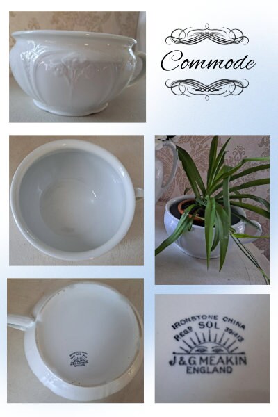 RARE Antique J & G Meakin Sunrise Mark 3 Piece Toilet SET ewer-basin ...