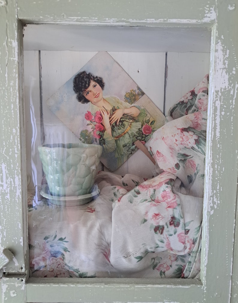 Vintage Paper Advertising Fan Beautiful Girl in Green Dress - Etsy