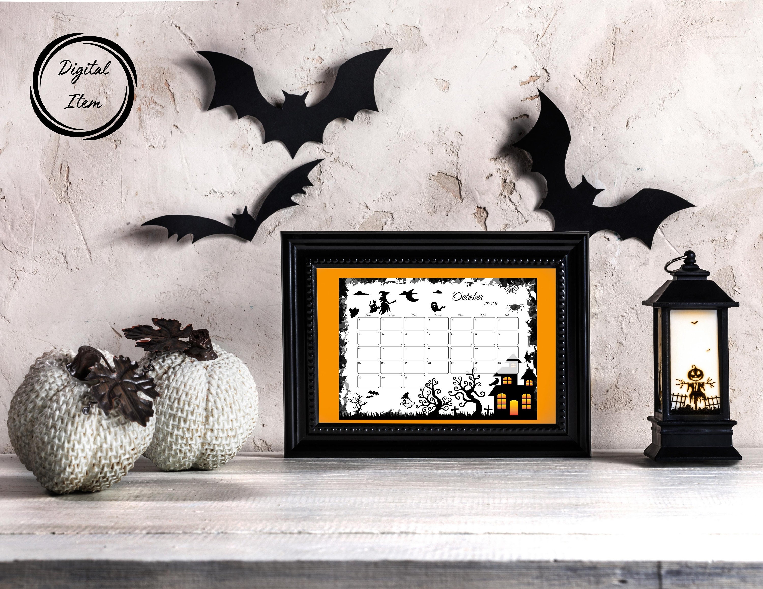 EDITABLE & FILLABLE October 2023 Calendar Halloween Happy - Etsy Canada