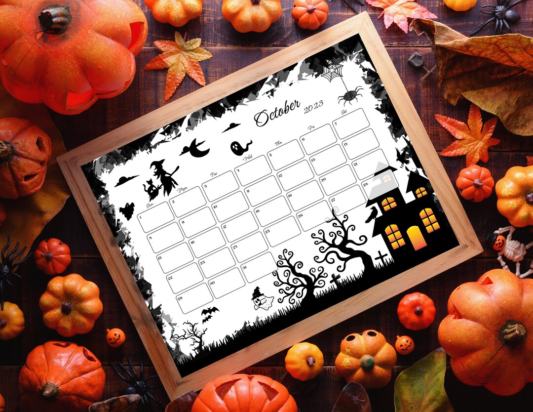 EDITABLE & FILLABLE October 2023 Calendar Halloween Happy - Etsy Canada