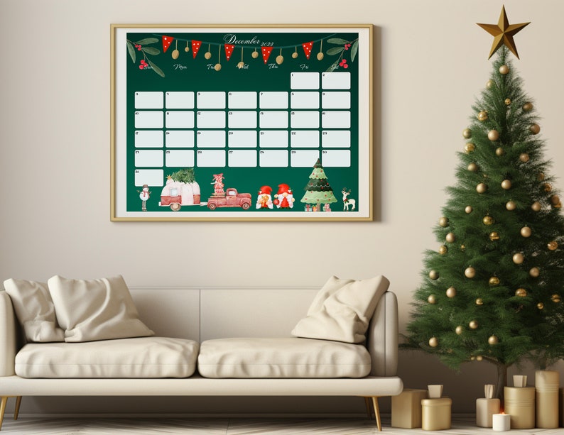 EDITABLE December 2023 Calendar, Colorful Christmas With Christmas Tree ... EDITABLE December 2023 Calendar, Colorful Christmas With Christmas Tree ...