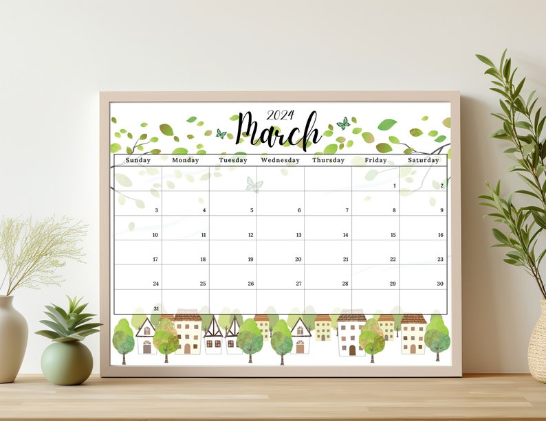 Editable Fillable March 2024 Calendar, Printable Calendar With Spring ...
