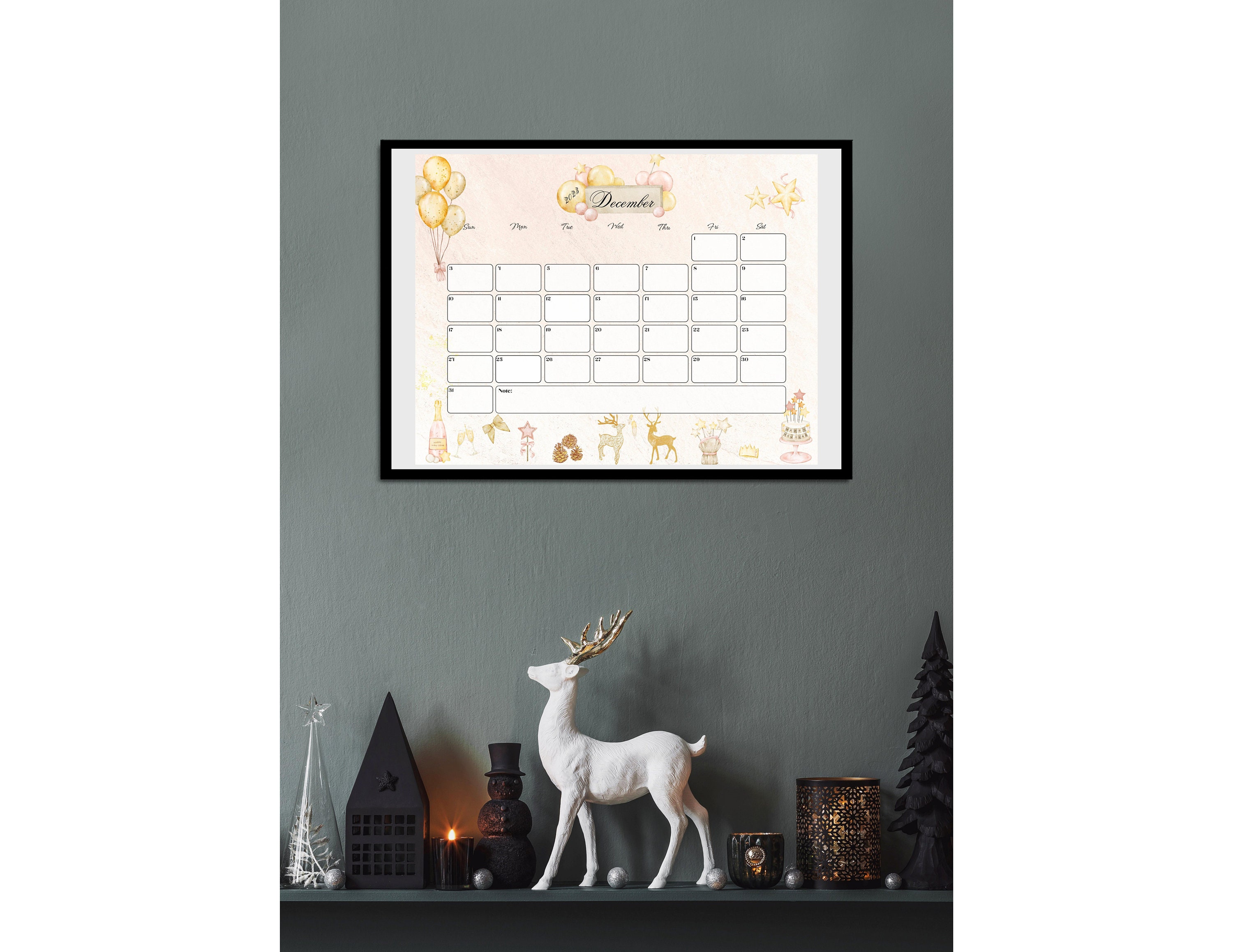 Editable & Printable December Calendar 2023 Planner Digital - Etsy