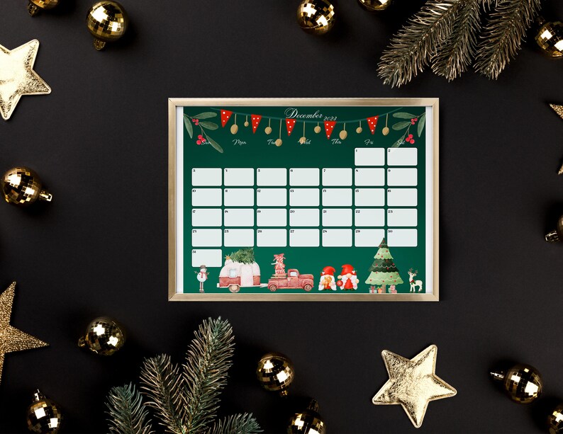 EDITABLE December 2023 Calendar, Colorful Christmas With Christmas Tree ... EDITABLE December 2023 Calendar, Colorful Christmas With Christmas Tree ...