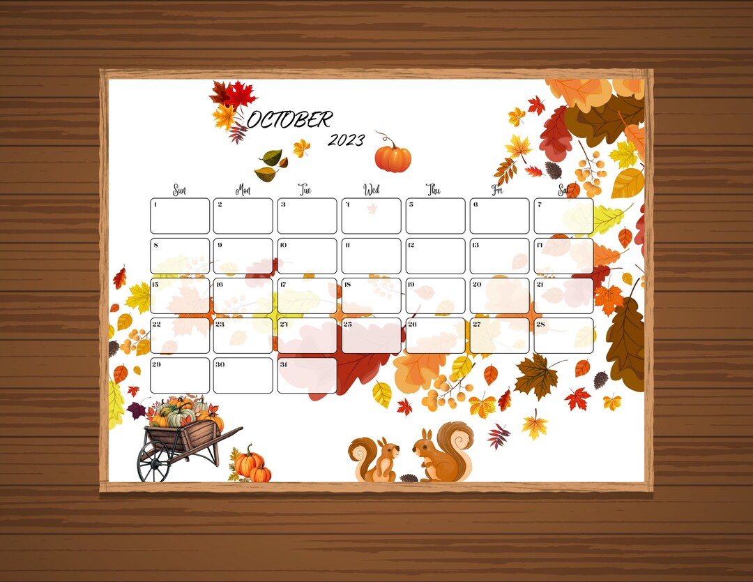 EDITABLE & FILLABLE October 2023 Calendar Printable Digital - Etsy Denmark