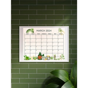 EDITABLE March 2024 Calendar, Happy St. Patrick's Day With Cute Gnome ...
