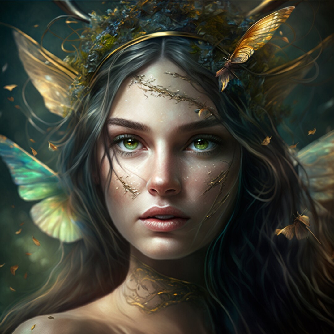 Beautiful Fairy, Digital Wall Art Print, AI Digital Art, Digital Wall Art Decor, Fairy Instant ...