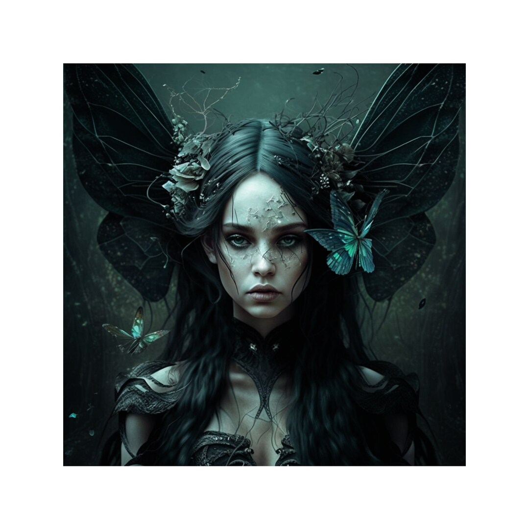 Gothic Fairy, Dark-haired Fairy, Digital Art Print, Dark Arts, Gift for ...