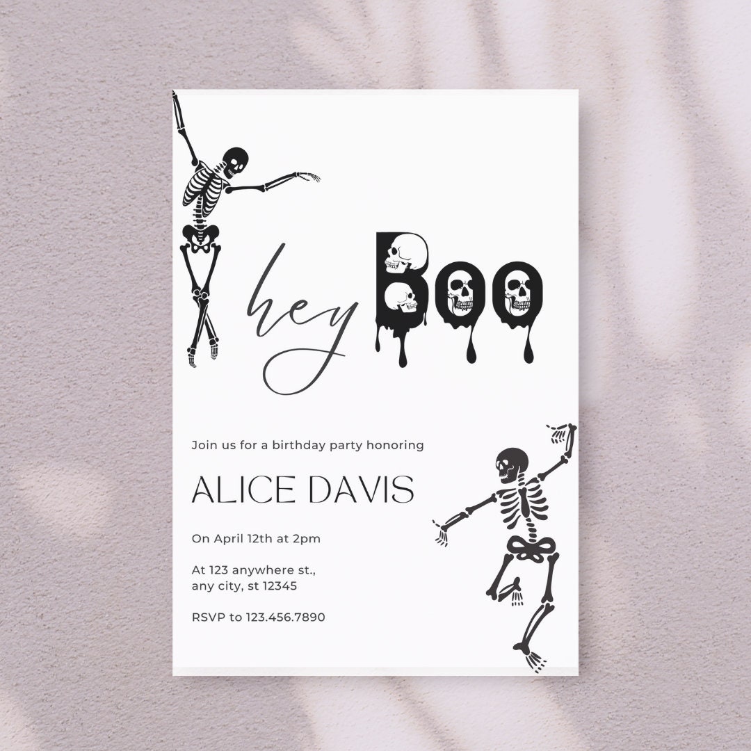 Hey Halloween Party Invitation, Halloween Party Invitation Template ...