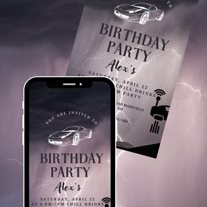 Editable Tesla Birthday Invitation, Tesla Birthday Party Invite ...