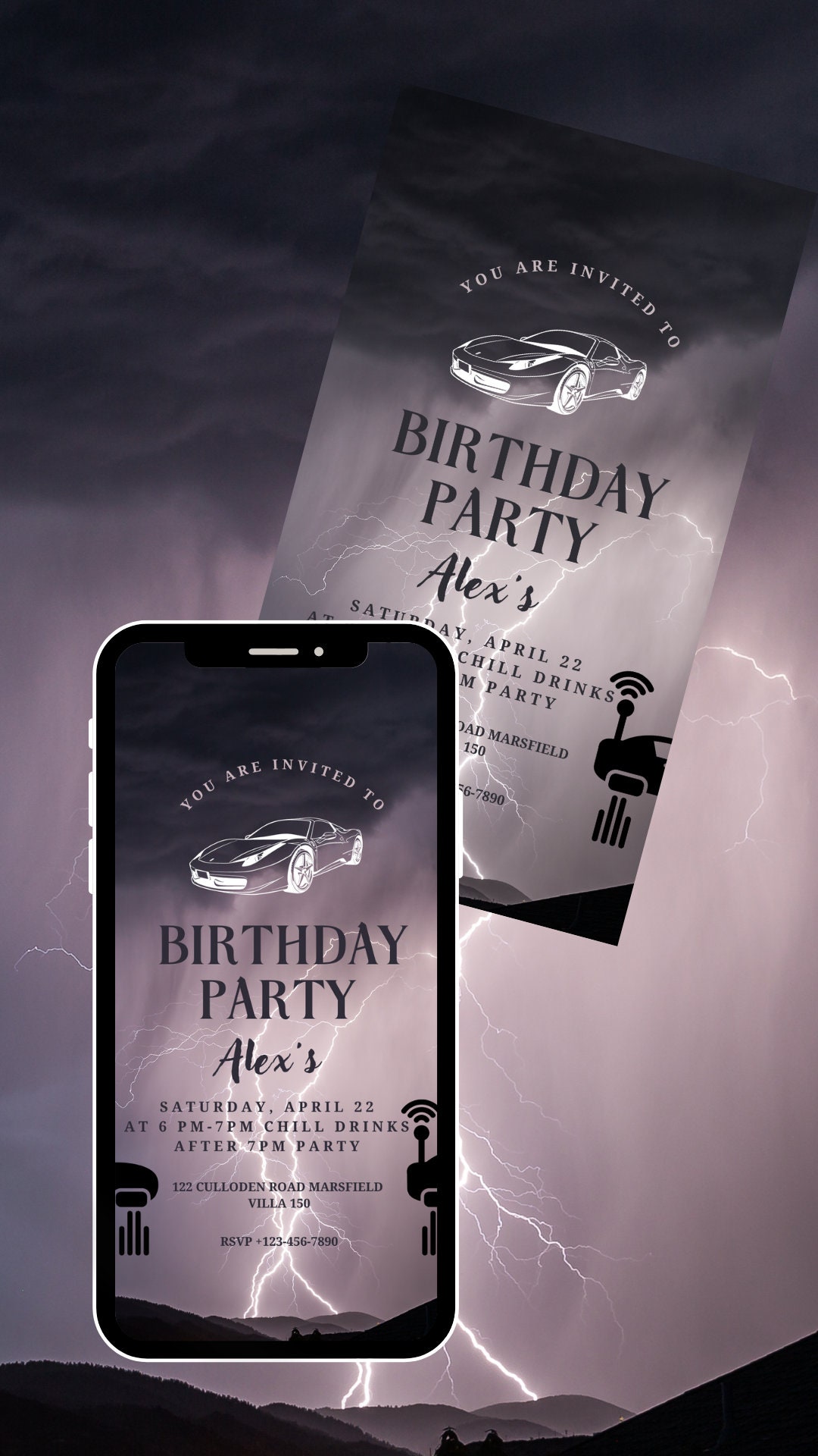 Editable Tesla Birthday Invitation, Tesla Birthday Party Invite ...