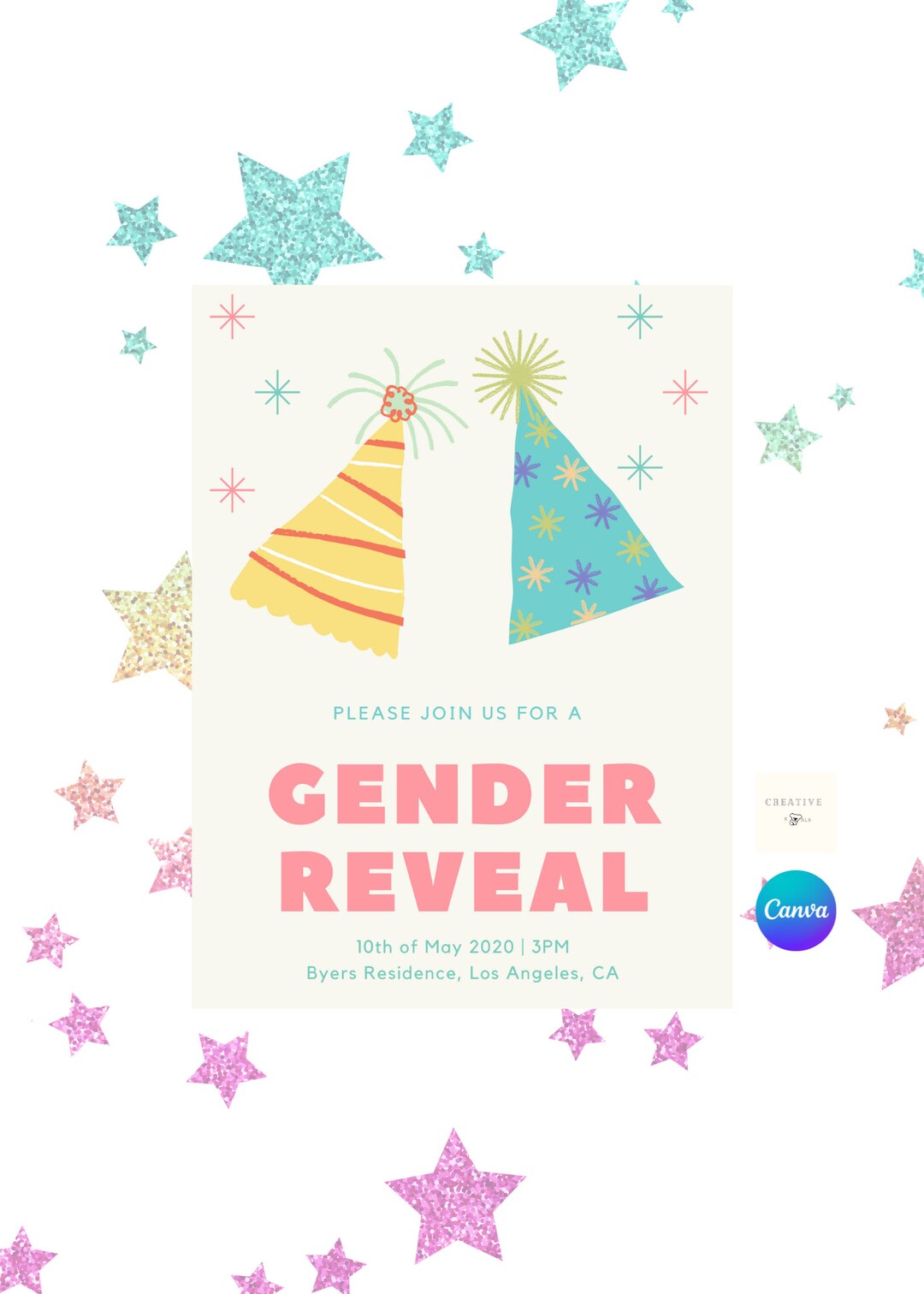 Baby Gender Reveal Party Invitation, Gender Reveal, Electronic Gender ...