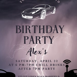 Editable Tesla Birthday Invitation, Tesla Birthday Party Invite ...