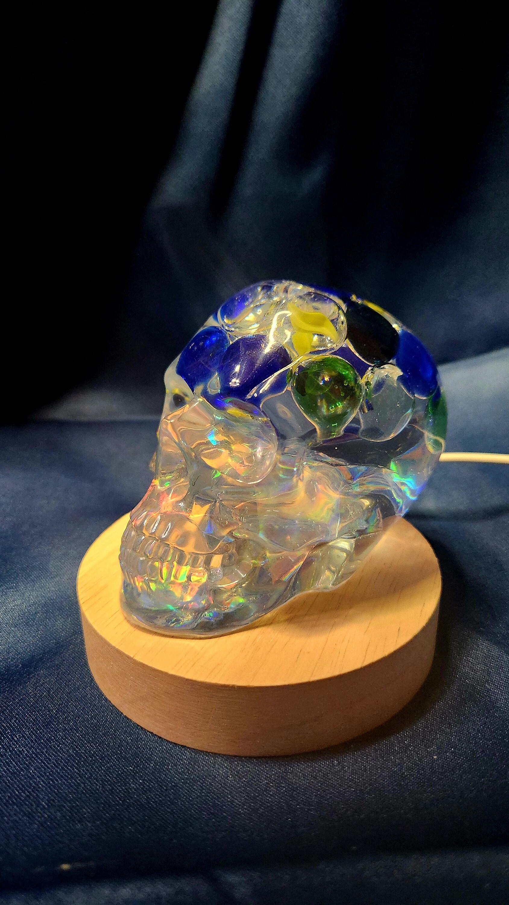 Holographic Marble Skull Color Light - With Beautiful Marbles, Changes ...