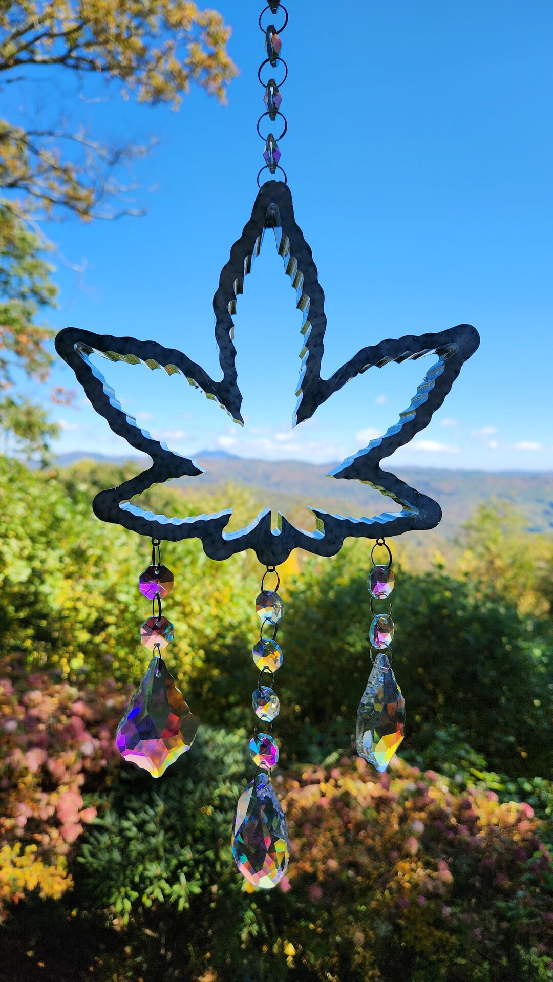Pot Leaf, Marijuana Crystal Resin - Glow in the Dark Suncatcher ...