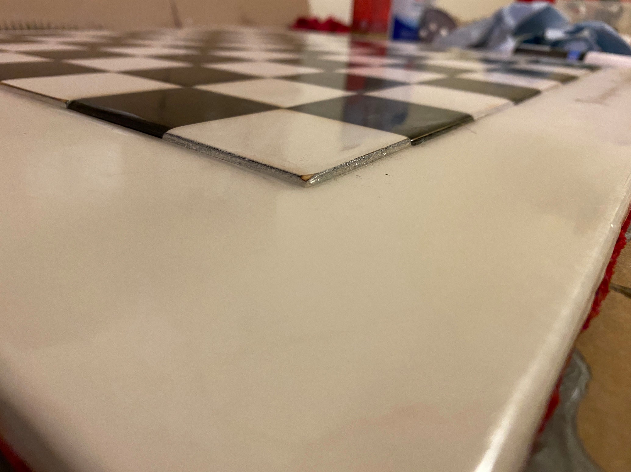 Broken Glass Chess Board Pattern Countertops/tabletops/mantles/vanities ...