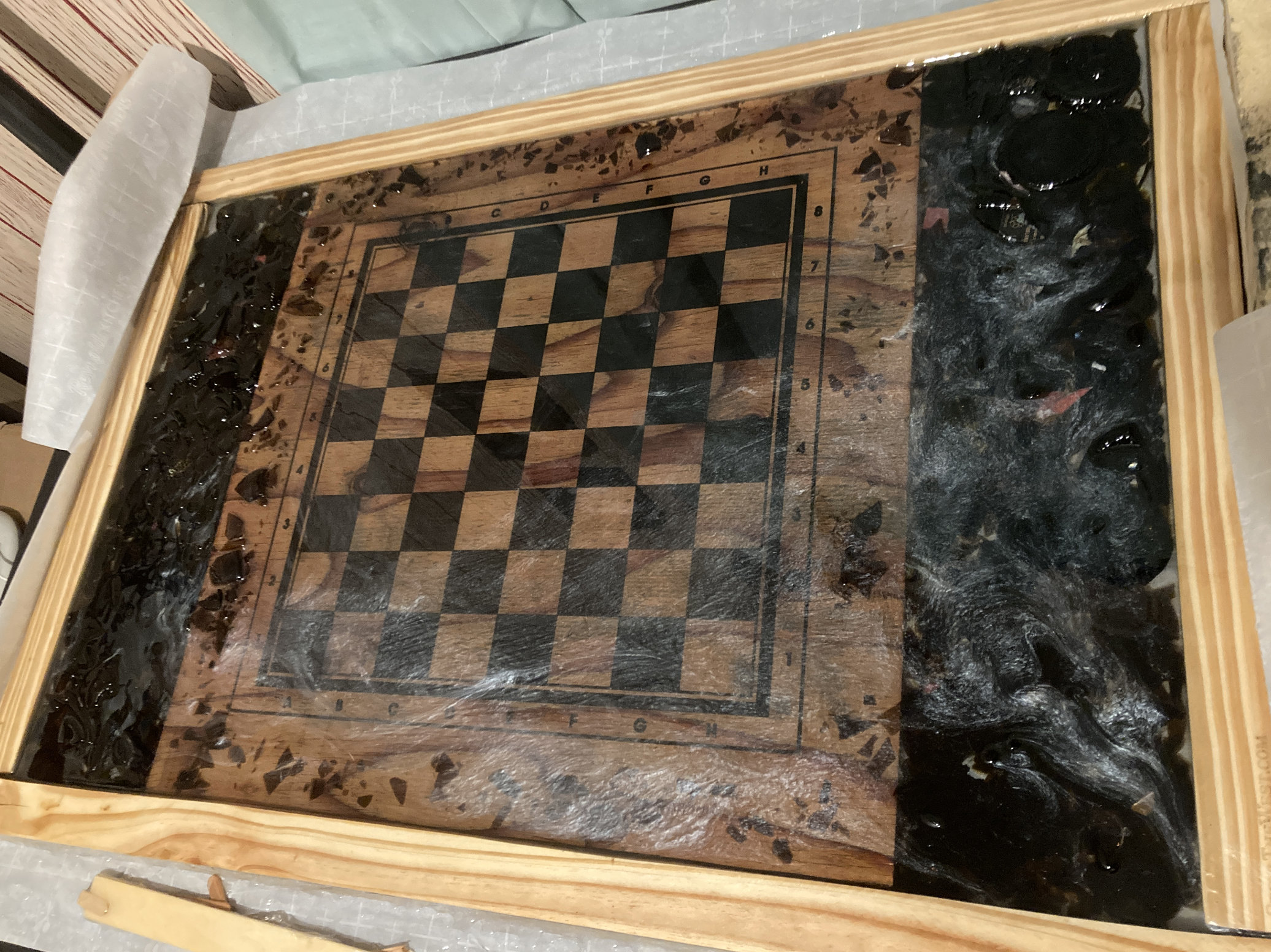 Broken Glass Chess Board Pattern Countertops/tabletops/mantles/vanities ...