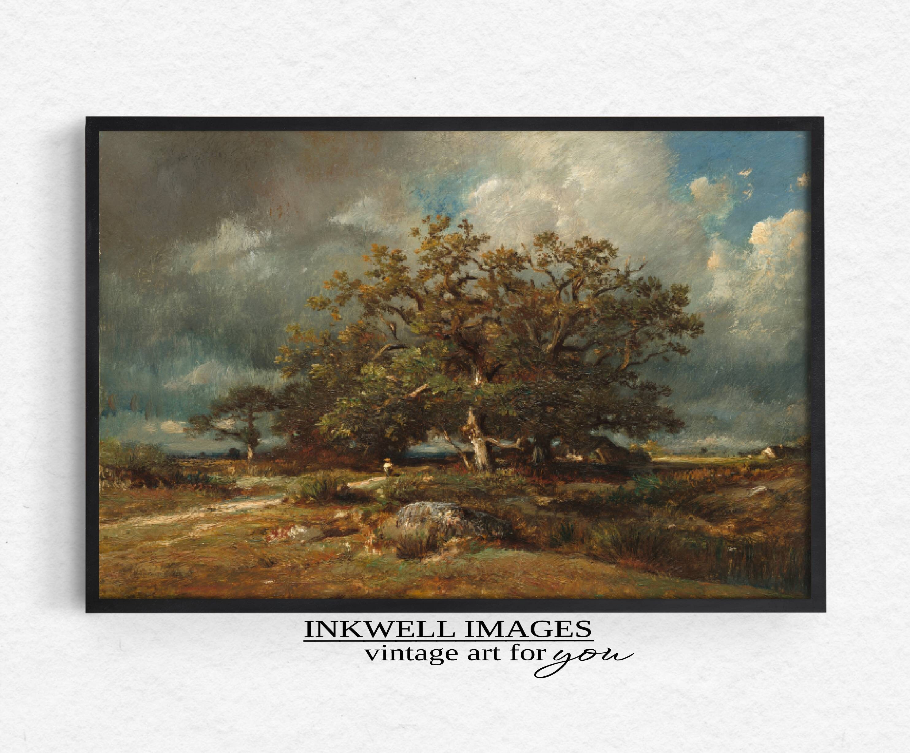 Vintage Oak Tree Oil Painting the Old Oak Tree Landscape - Etsy