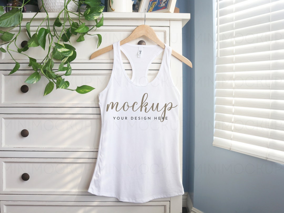 Next Level 1533 Tank Mockup White | Womens Ideal Racerback Tank Mock up ...