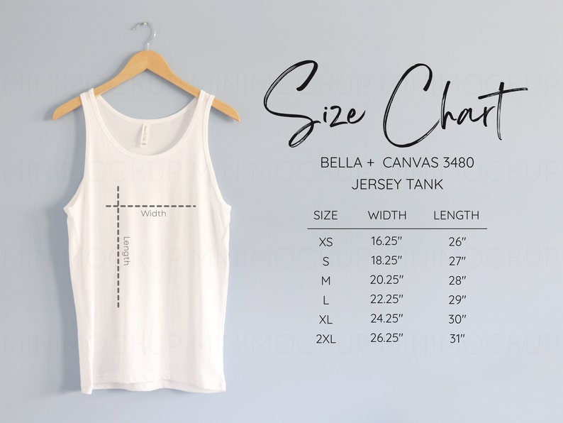Bella Canvas 3480 Size Chart | Jersey Tank Size Chart Bella and Canvas ...