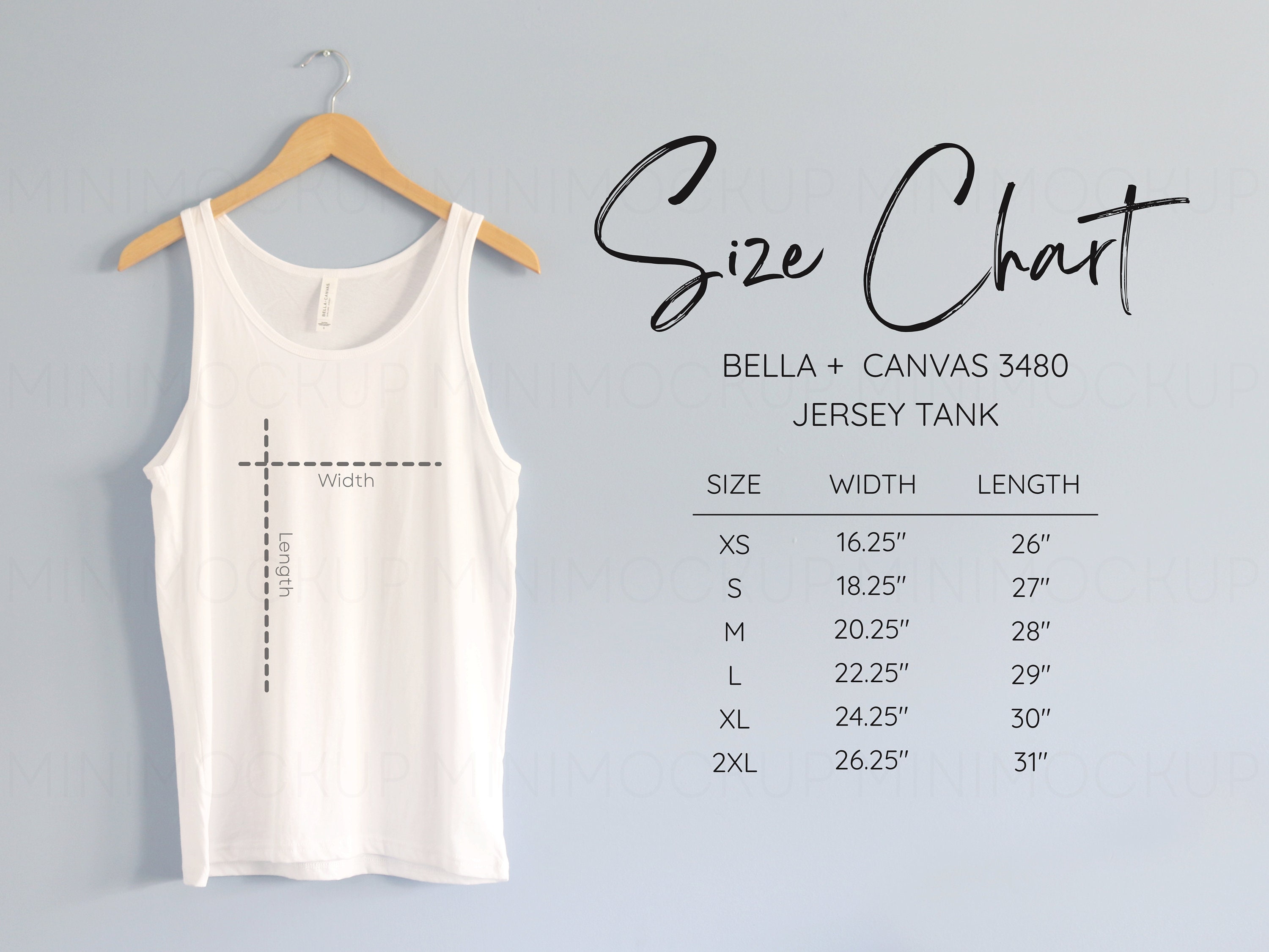 Bella Canvas 3480 Size Chart | Jersey Tank Size Chart Bella and Canvas ...