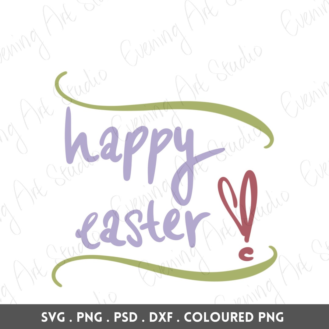 Happy Easter Clipart, Happy Easter SVG, Happy Easter Sticker, Happy ...