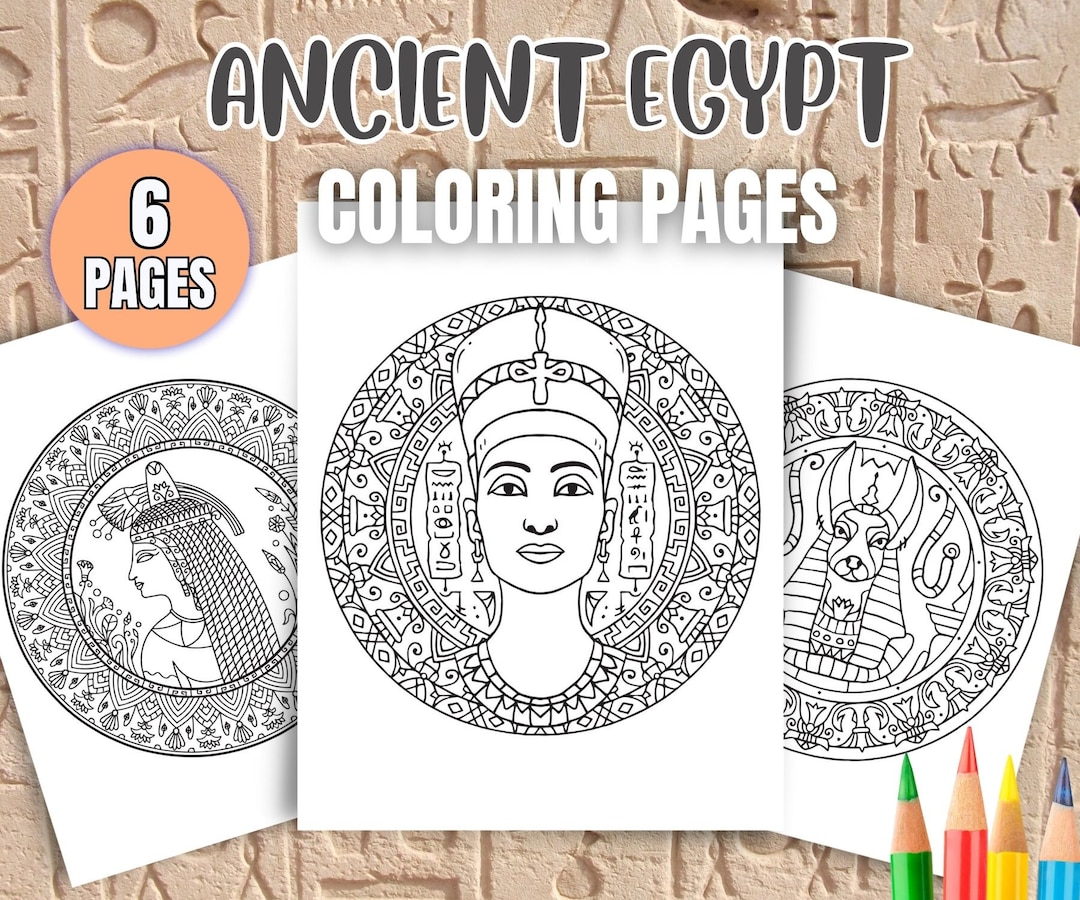 6 ANCIENT EGYPT Mandala Printable Coloring Pages | Digital Download - Etsy