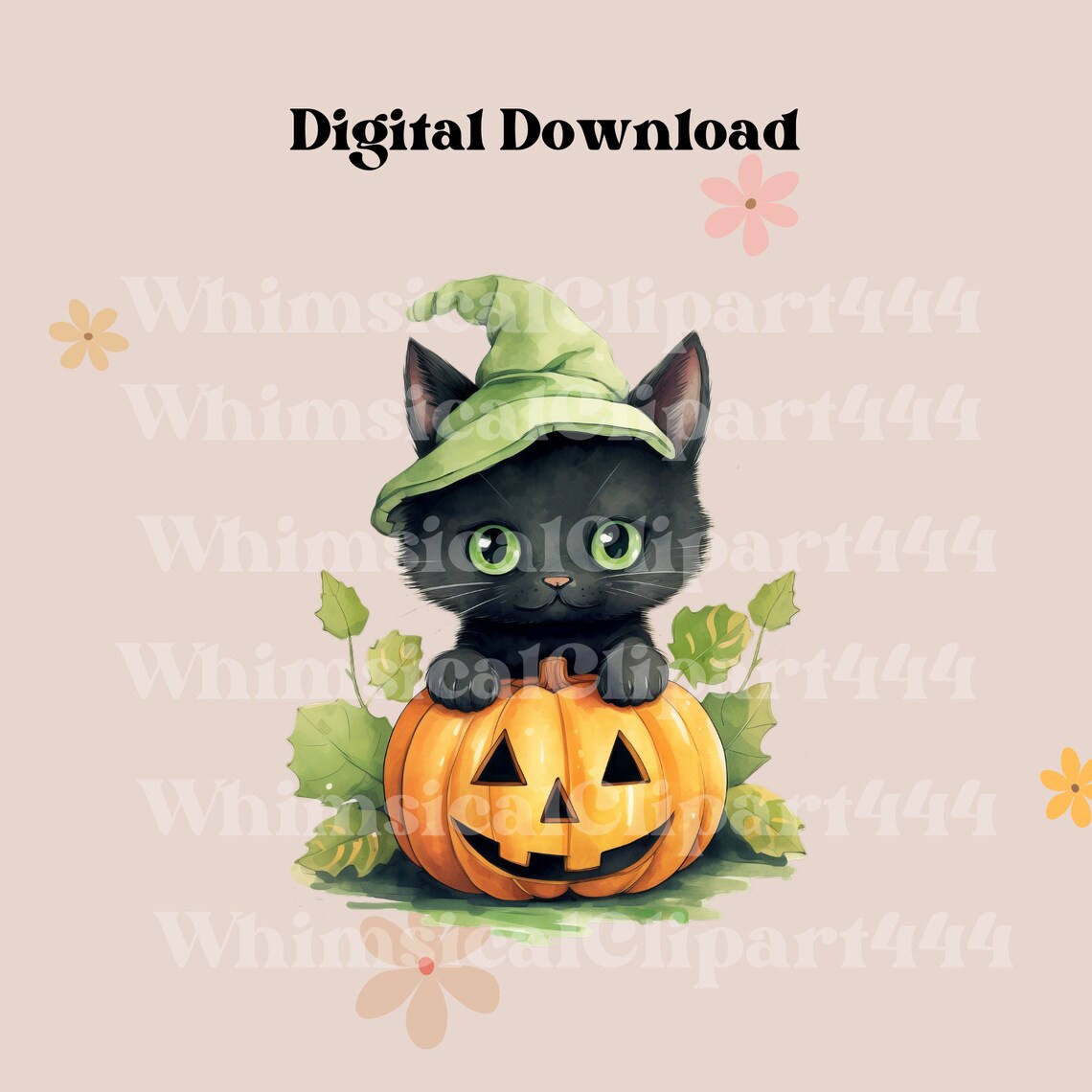 Adorable Halloween Clipart, Watercolor Pumpkin Png, Bat Clipart, Cute ...