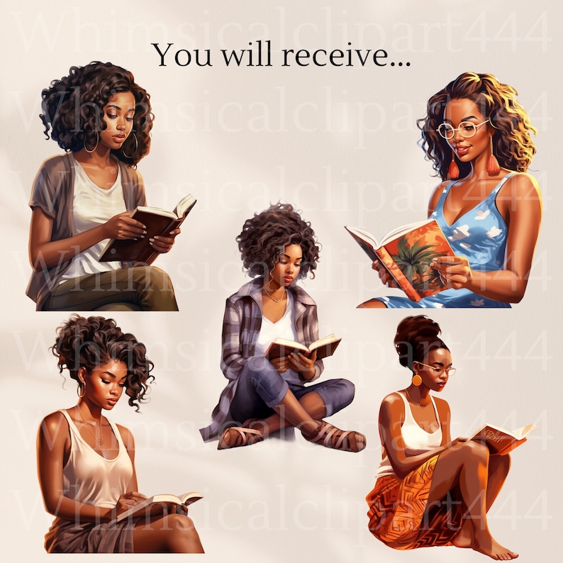 Black Girl Reading Wall Art African Student Digital Art Black Girl ...