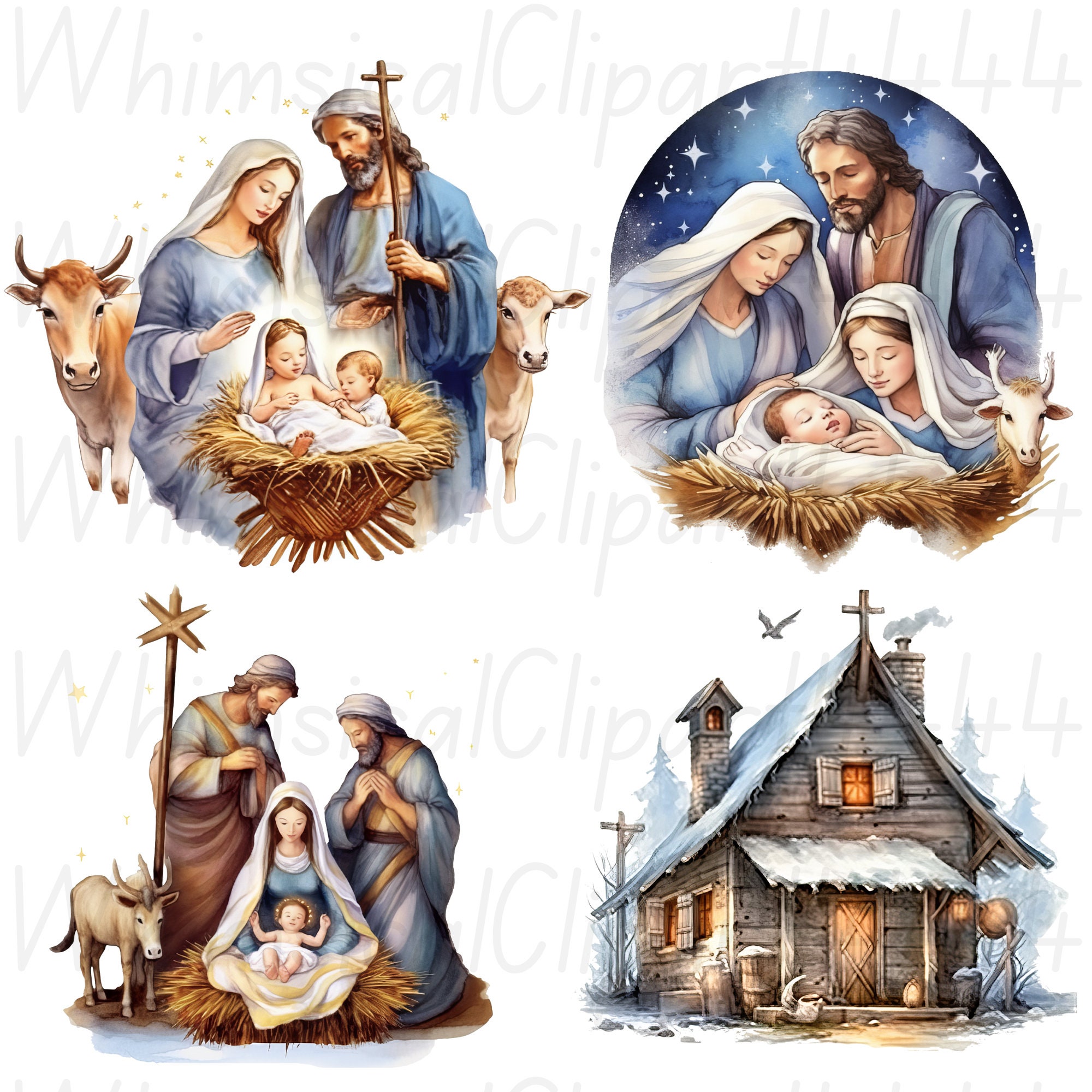 Baby Jesus Birthday Image Mary and Joseph Wall Art Holy Shepherd ...