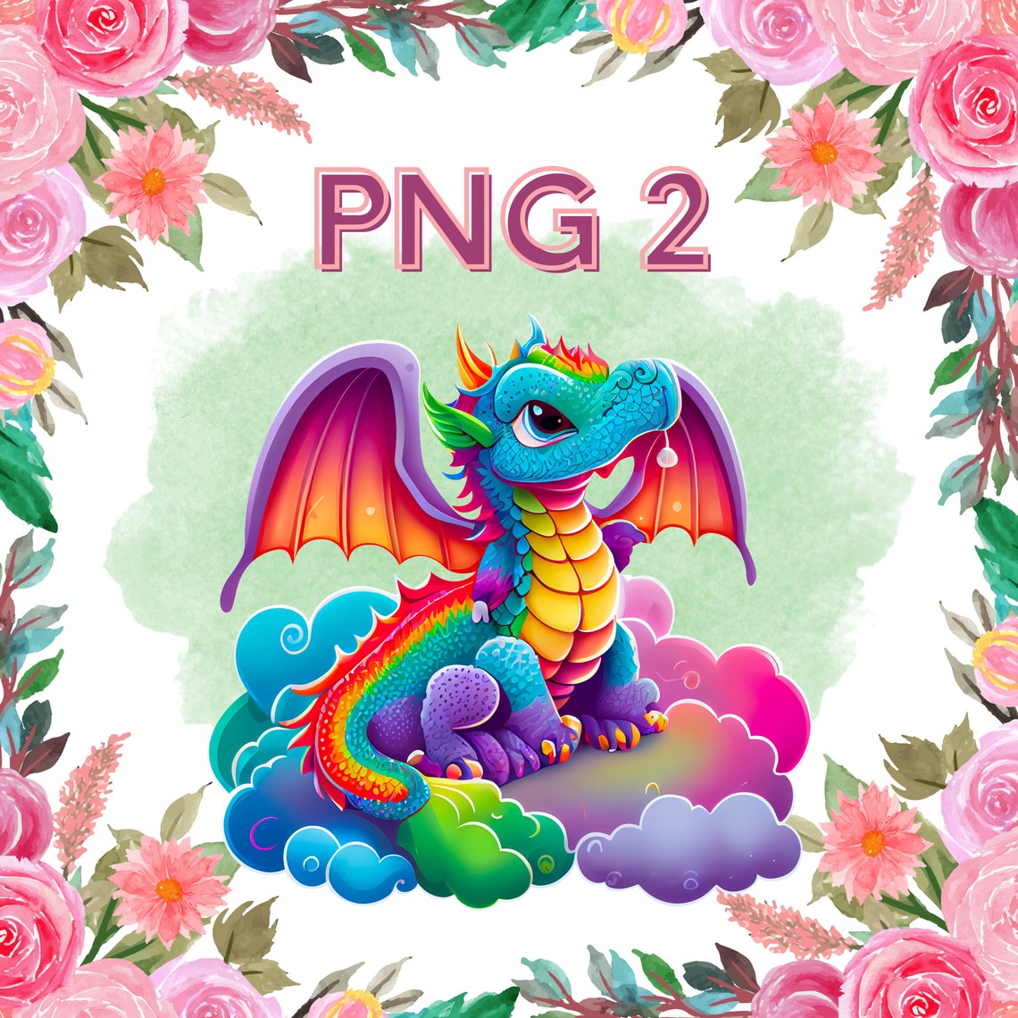 Rainbow Dragon Sublimation Clipart, 3 PNG Images High Resolution, 300 ...
