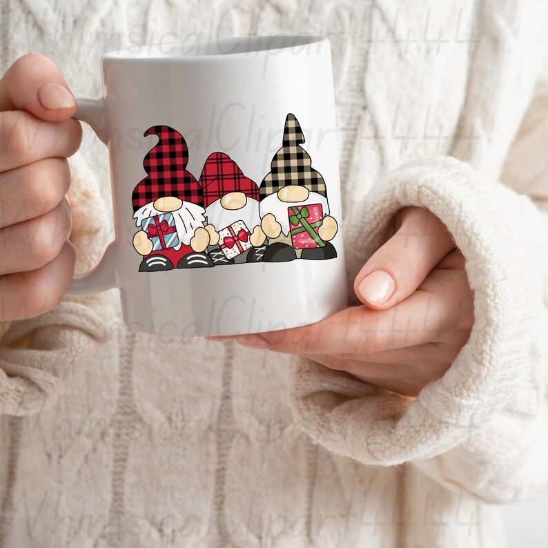 Buffalo Plaid Gnome Cool Gnome Gift Christmas Gnomie Clip Art Holiday ...