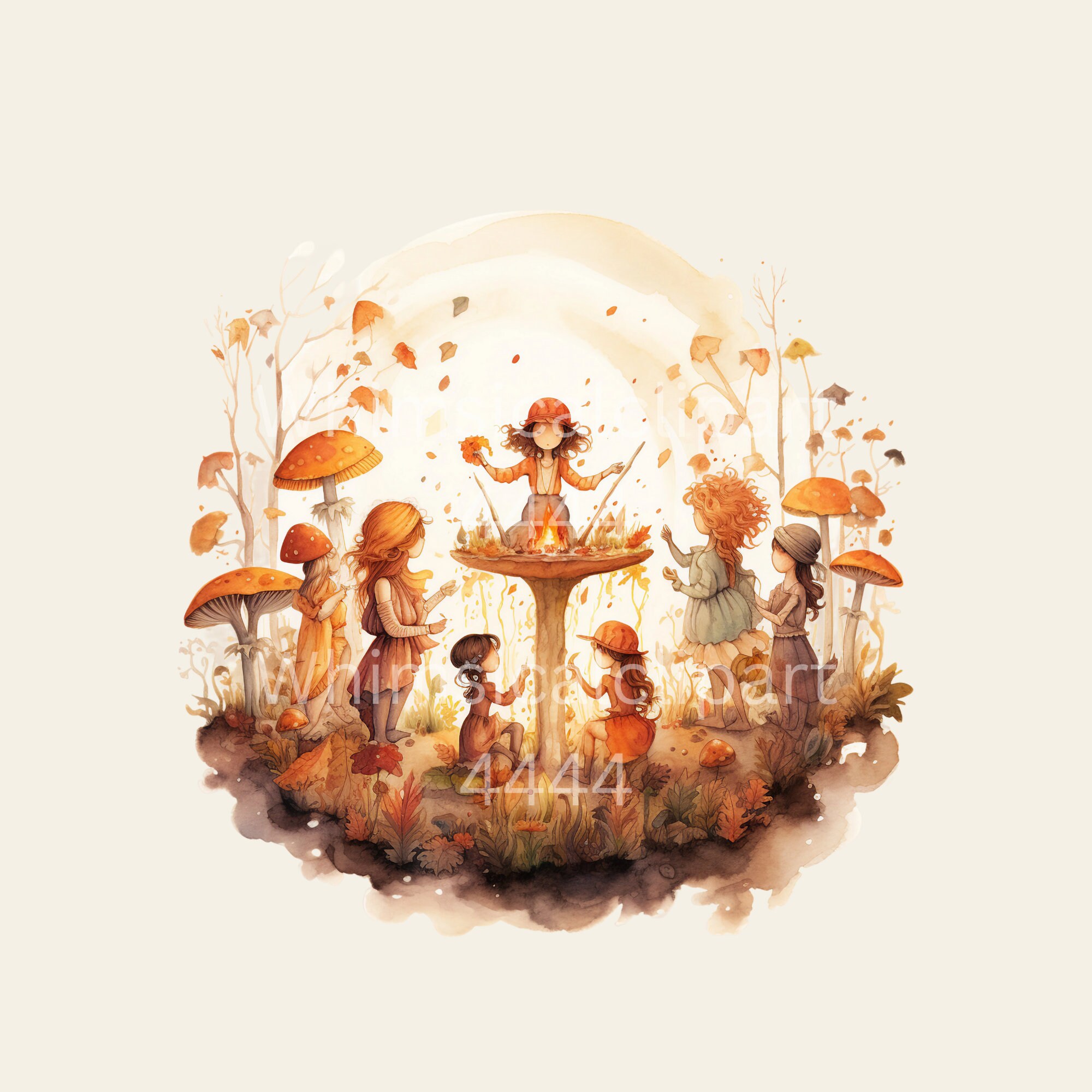 Mushroom Fairy Clipart for Fairy Lover DIY Project Fall Illustration ...