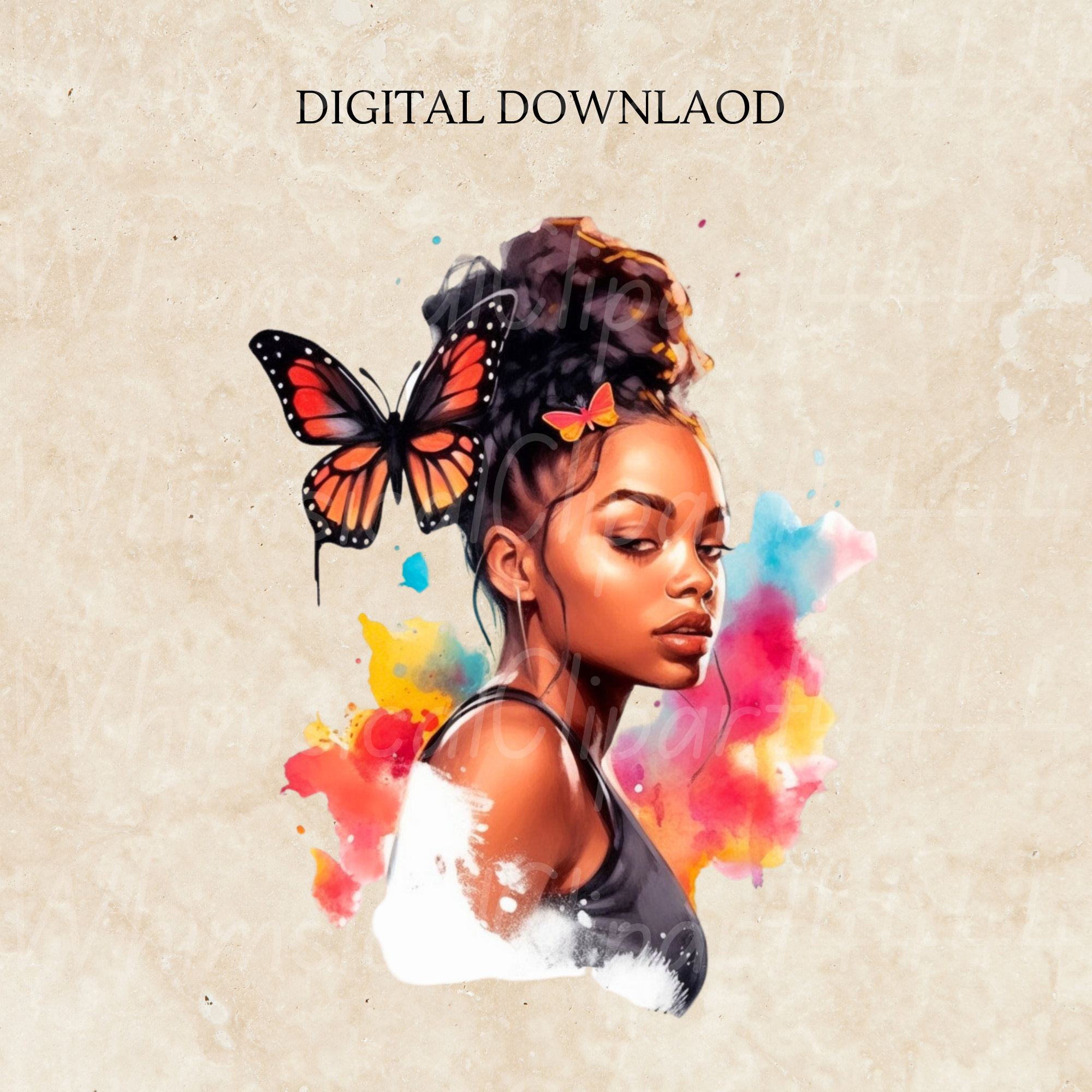 Beautiful Black Women Clip Art African Girl Png Black - Etsy