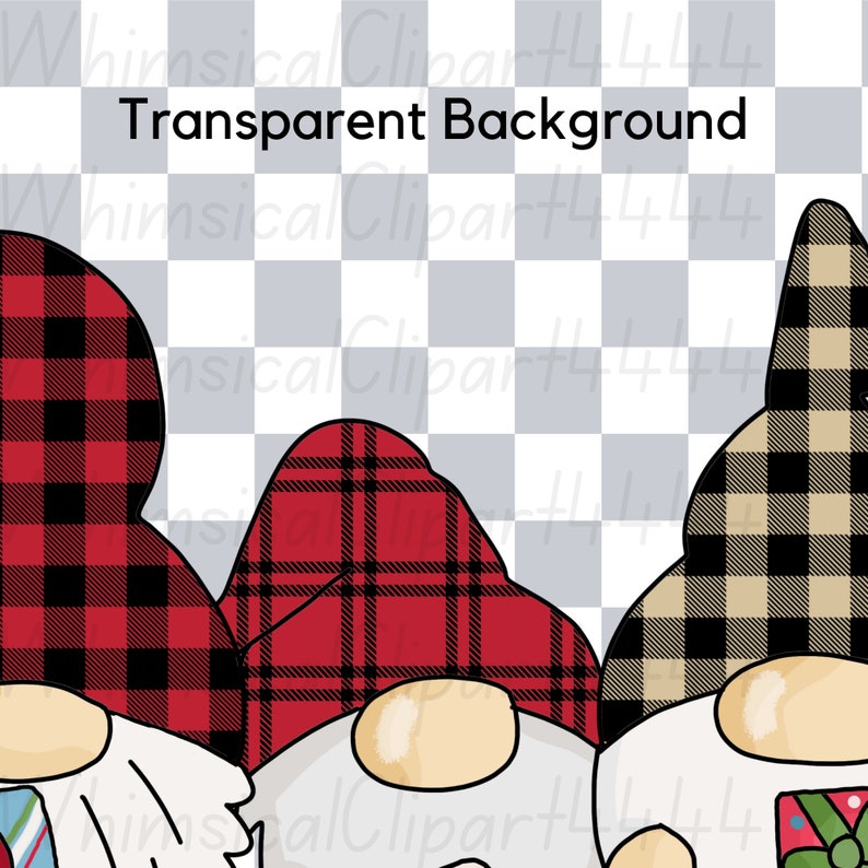 Buffalo Plaid Gnome Cool Gnome Gift Christmas Gnomie Clip Art Holiday ...
