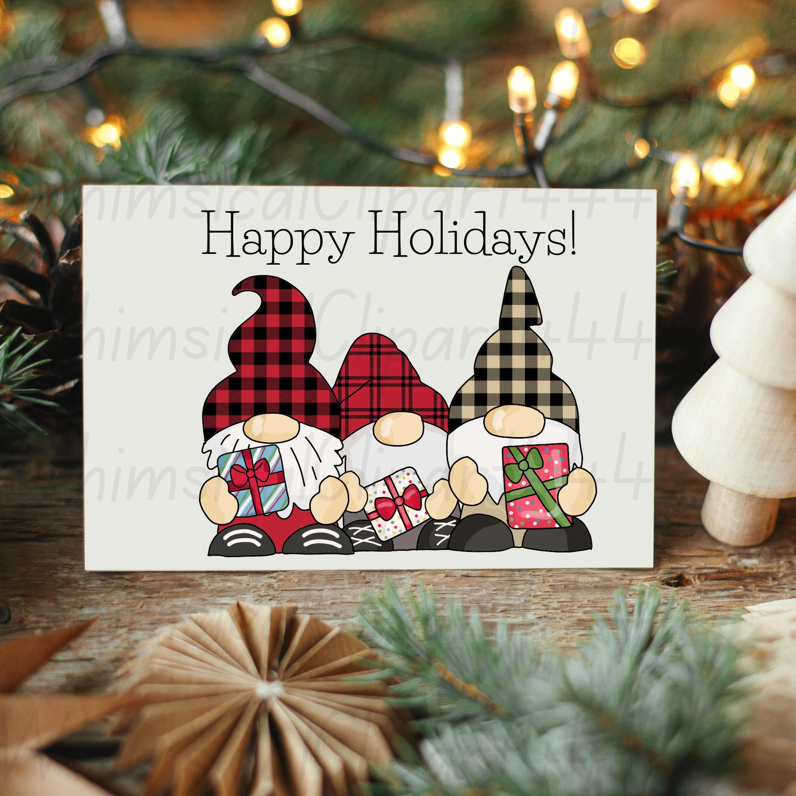 Buffalo Plaid Gnome Cool Gnome Gift Christmas Gnomie Clip Art Holiday ...
