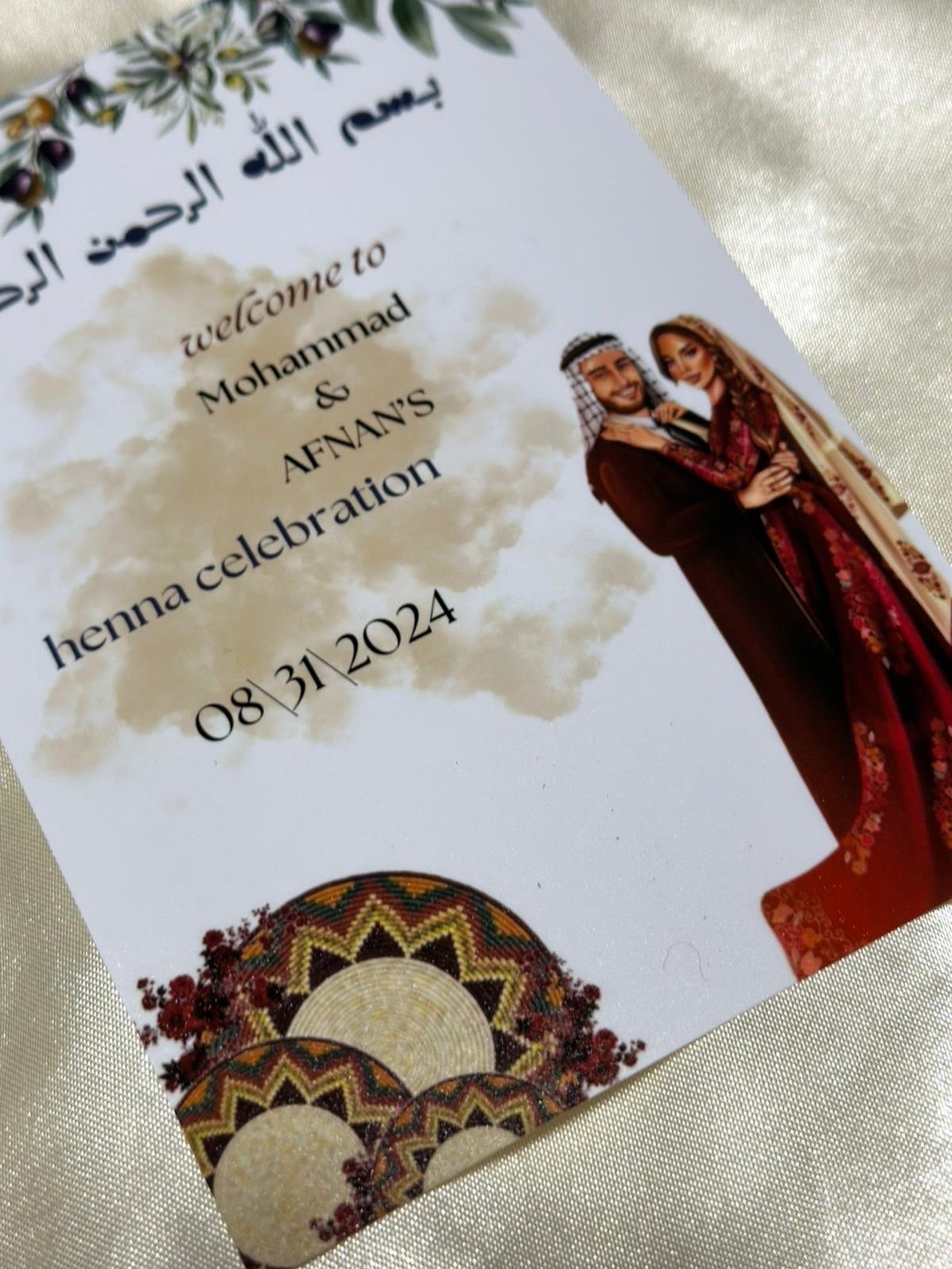 Palestine Henna Card, Henna Night, Guest Gift Bridesmaid, Custom Save ...